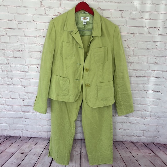 Talbots | Jackets & Coats | Vintage Talbots Irish Linen Like Green ...